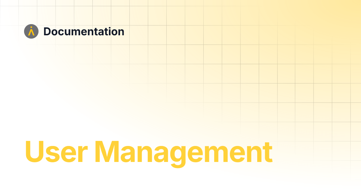 User Management | Documentation